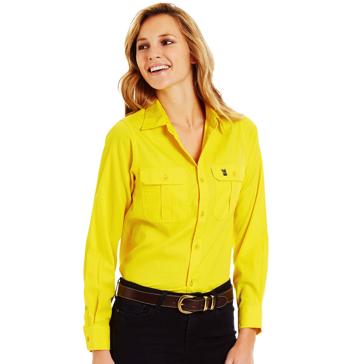 Ladies Hi Vis Cotton Work Shirt – Dust N Boots