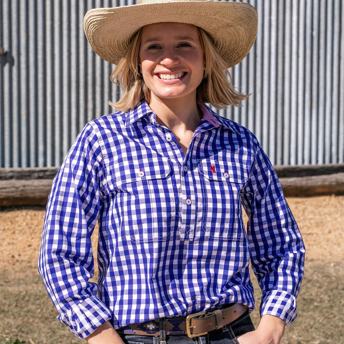 Ladies Cleland - Navy Check – Dust N Boots